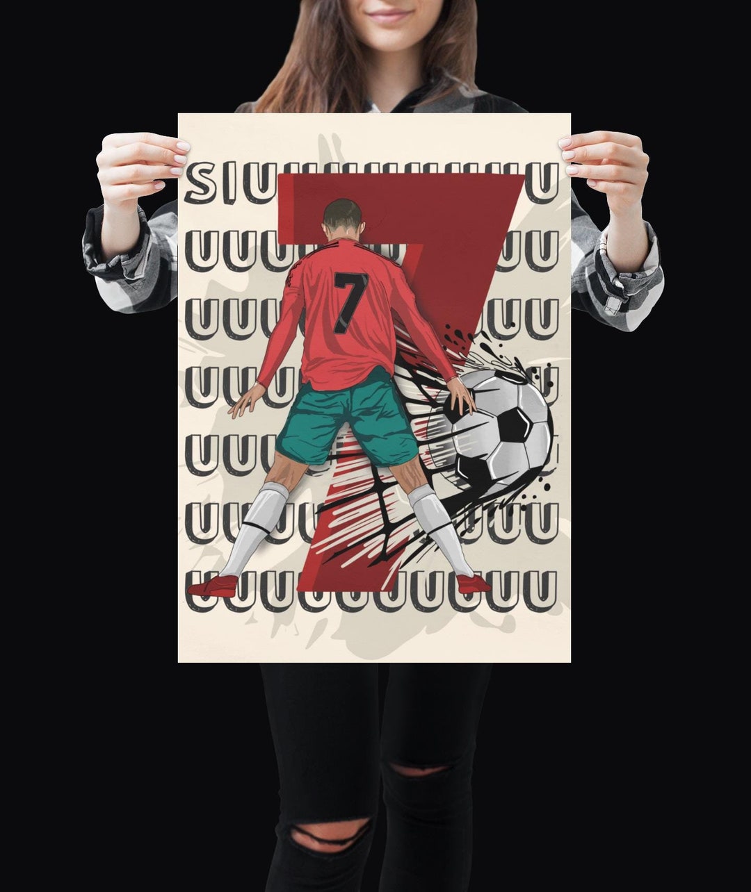 Ronaldo SIU Goal Celebration Poster 11 X 14 In, CR7 Wall Art Print for ...