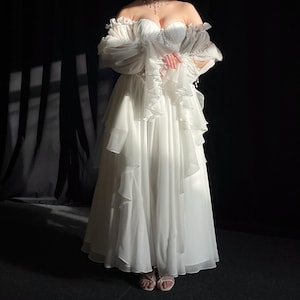 Chiffon Dress, Chiffon Wedding Dress, Chiffon Corset Dress, Dress With ...