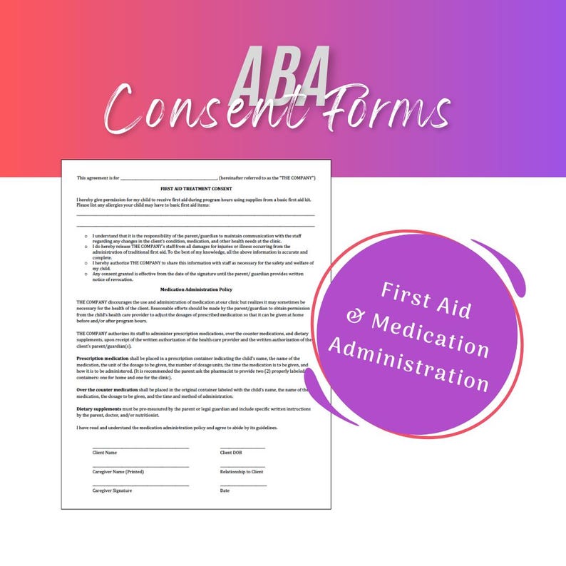 ABA Consent Forms - Etsy