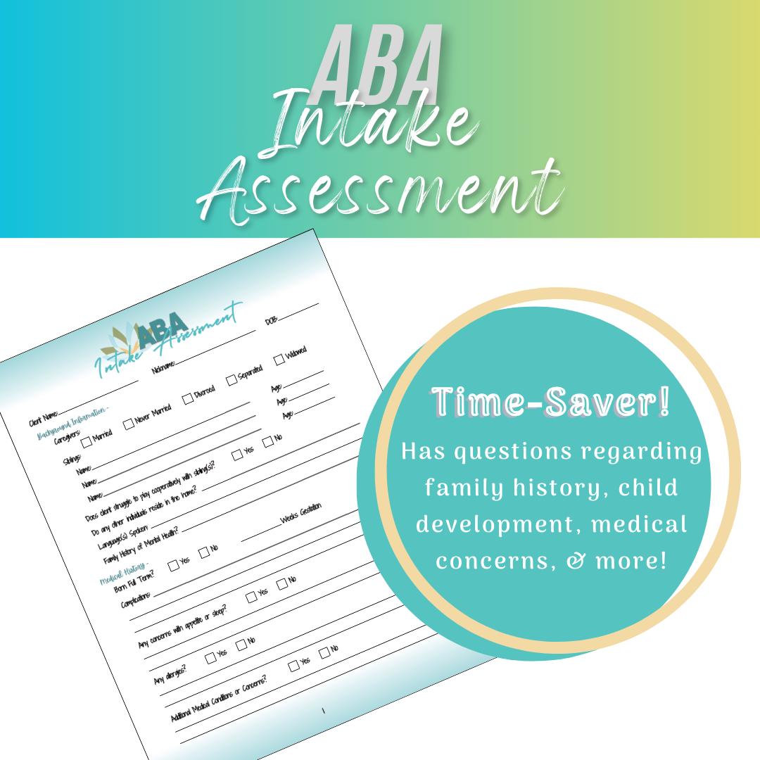 ABA Intake Assessment - Etsy