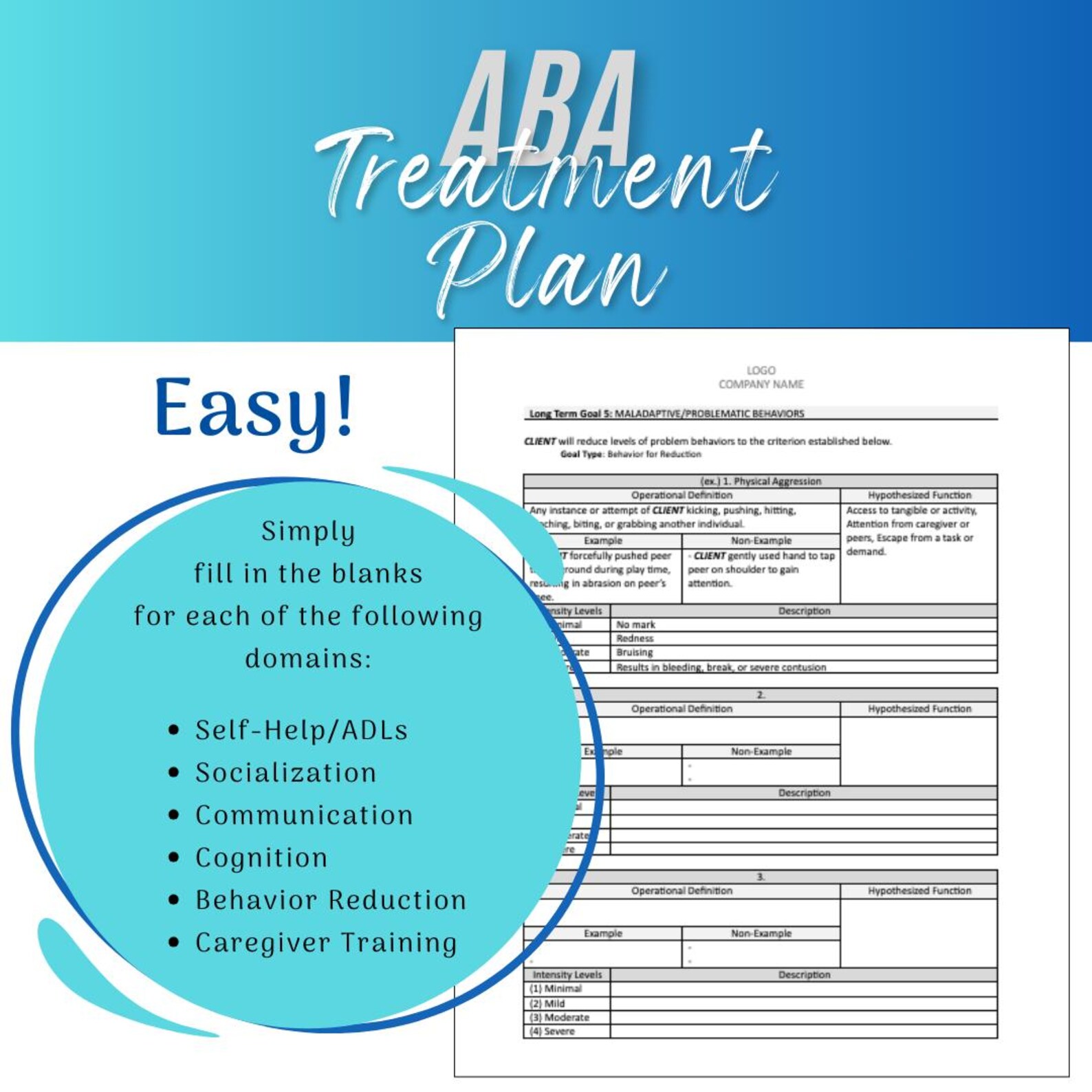 ABA Treatment Plan - Etsy