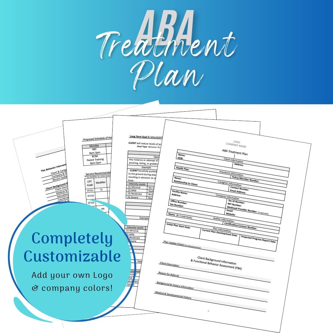 ABA Treatment Plan - Etsy