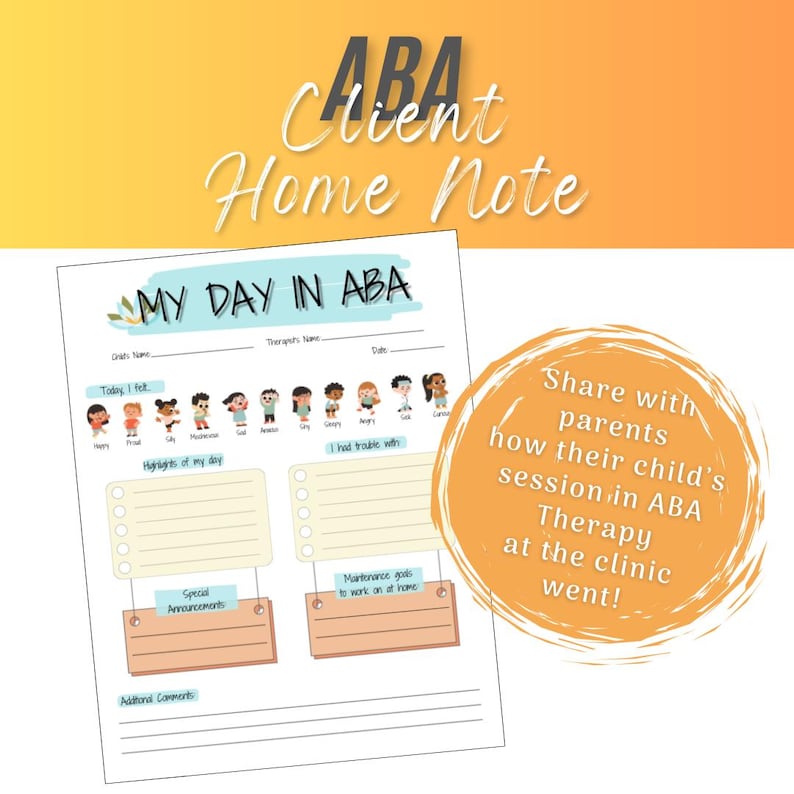 ABA Center Home Note - Etsy