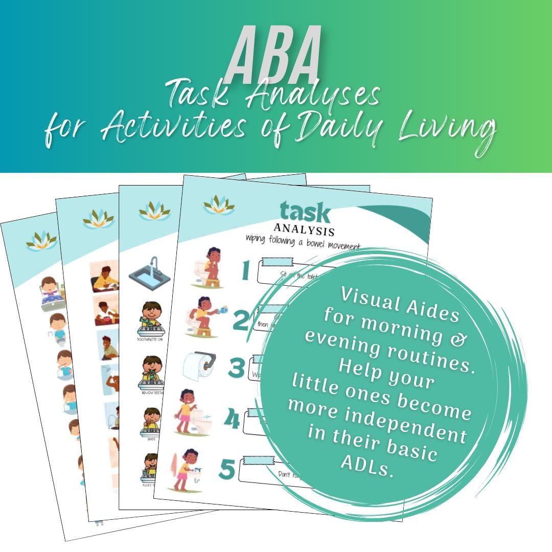 Visual Schedules & Task Analyses for Activities of Daily Living - Etsy