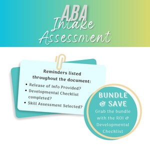 ABA Intake Assessment - Etsy