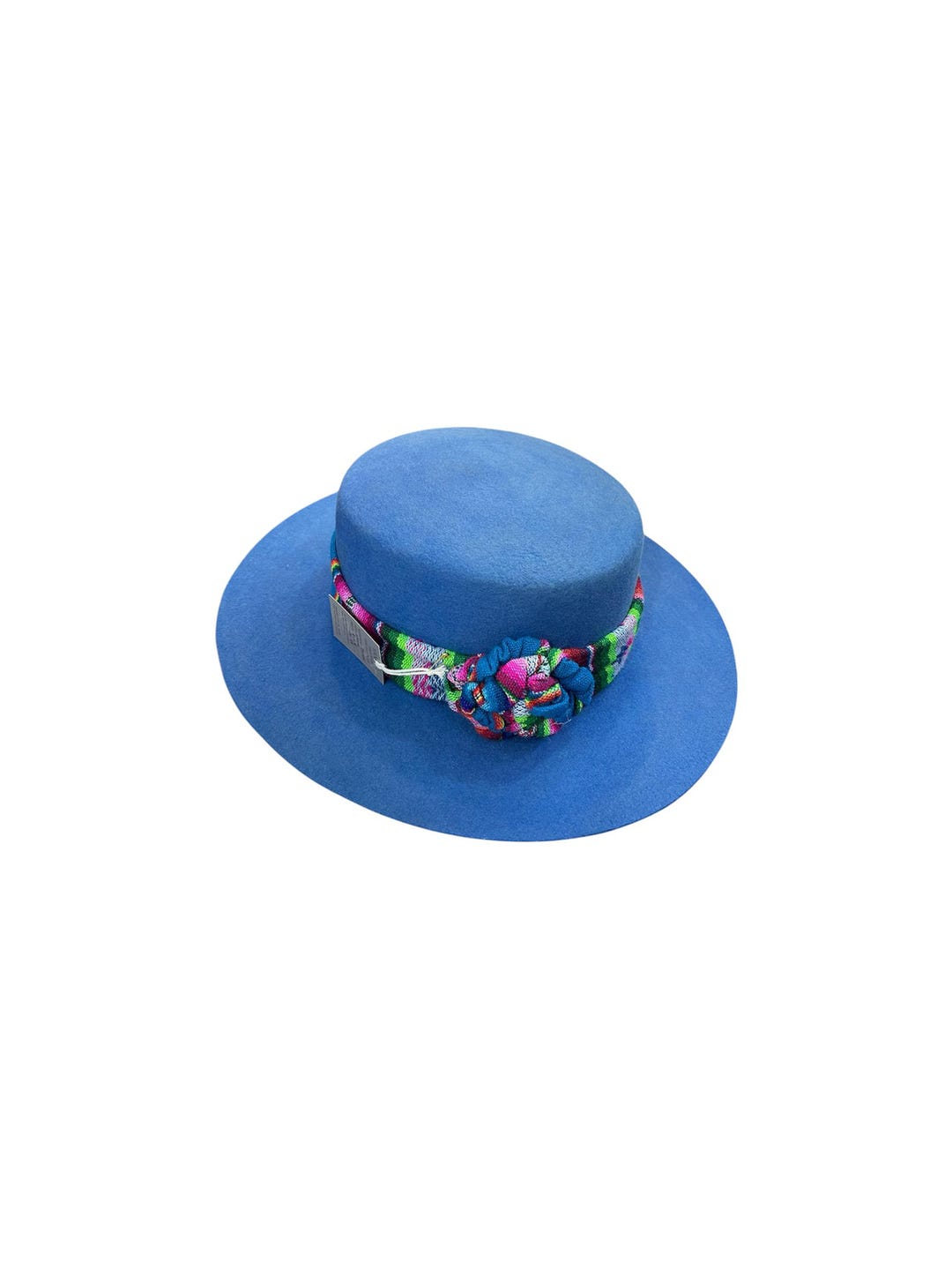 Traditional Andean Blue Bowler Hat With Multicolor Textile Accent - Etsy