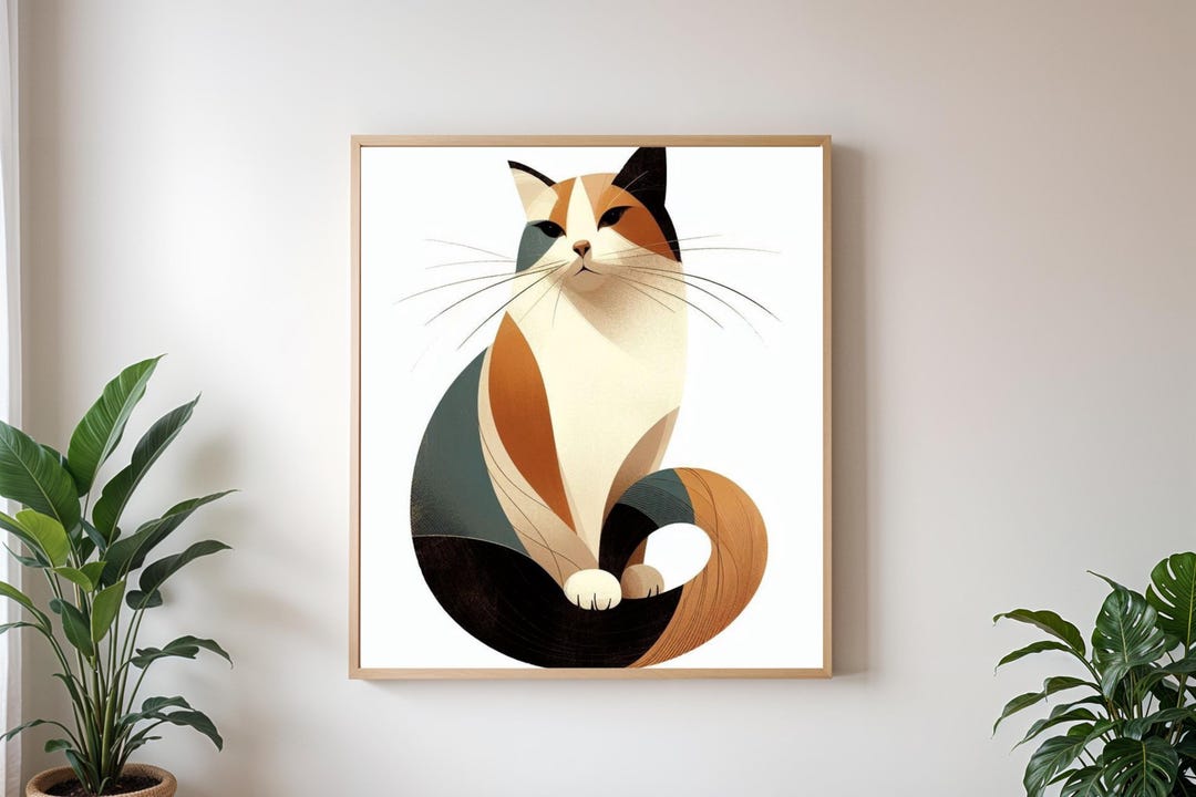 Trendy Modern Cat Wall Art | Unique Cat Decor for Home or Office ...
