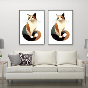 Trendy Modern Cat Wall Art | Unique Cat Decor for Home or Office ...