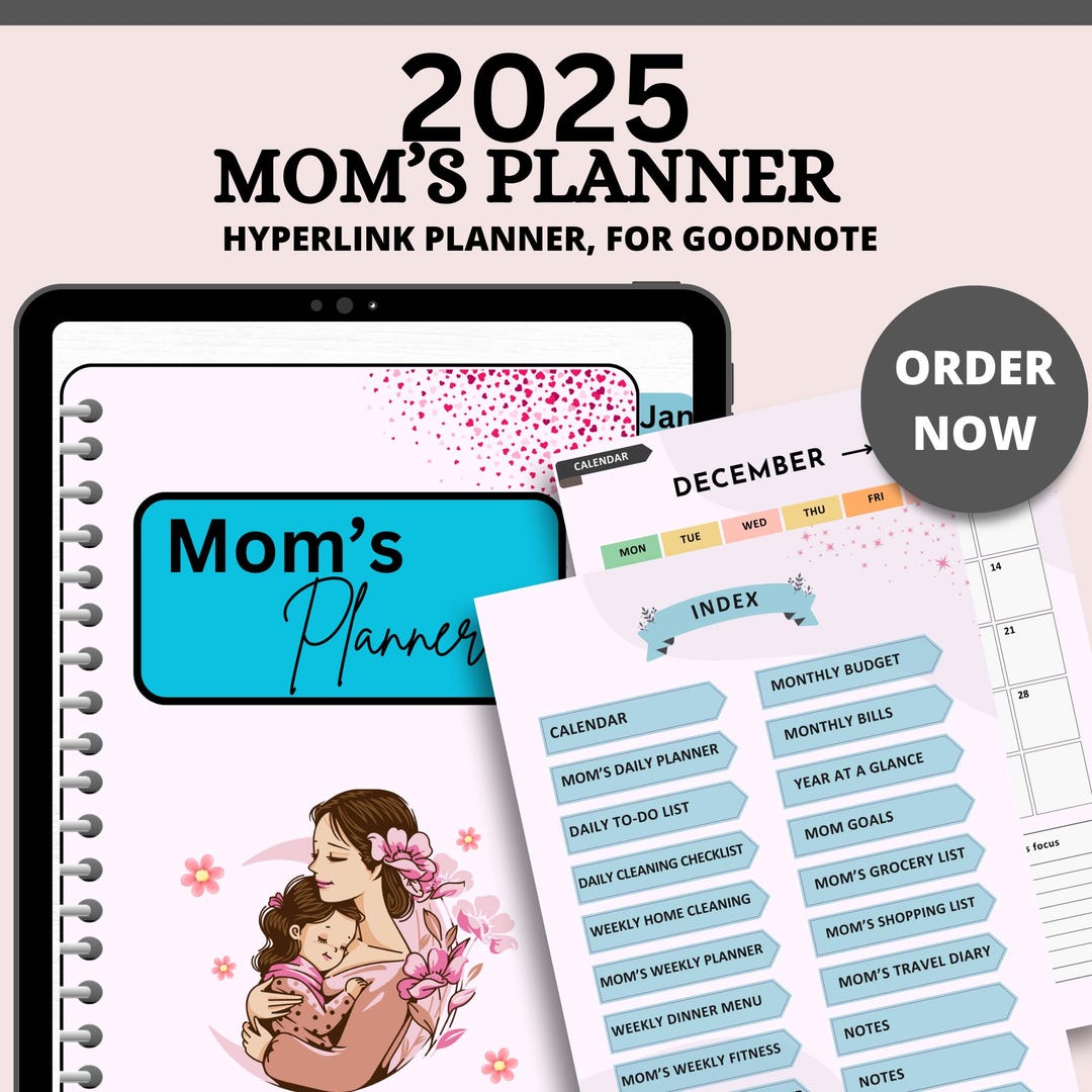 Mom Life Digital Planner - Hyperlinked Goodnotes iPad Planner for Busy ...