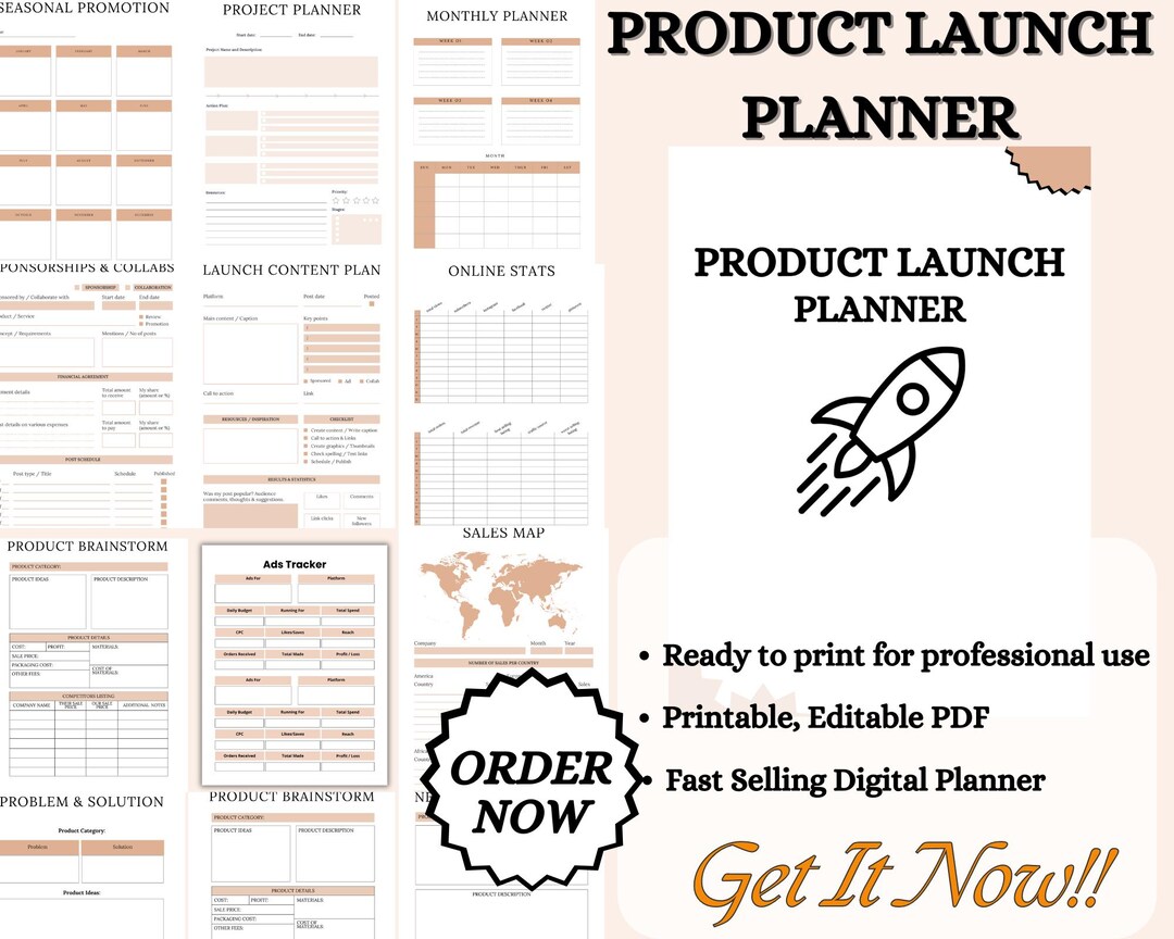 Product Launch Planner: Course Marketing, Business Planner (PDF A4) - Etsy