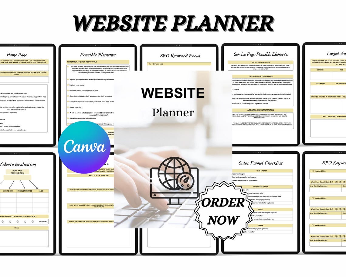 Website Planner Template | Printable Website Planner | Website Planner ...
