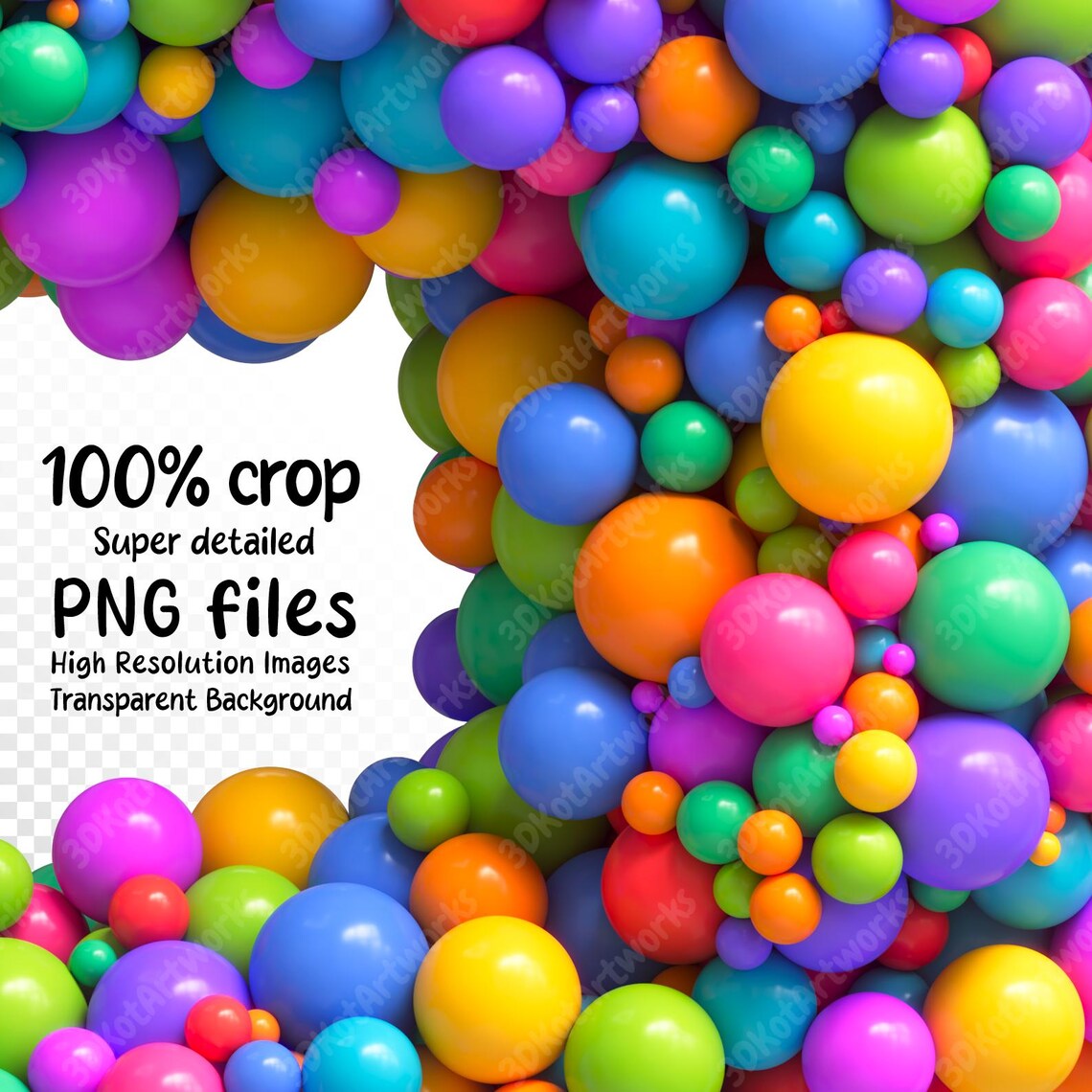 Colorful Balls PNG Alphabet, Letters A-Z, Numbers 0-9, Kids Room Decor ...
