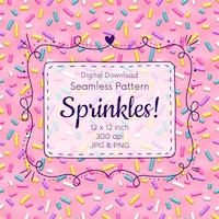 Rainbow Sprinkles Seamless Pattern, Digital Repeat Paper for Personal ...