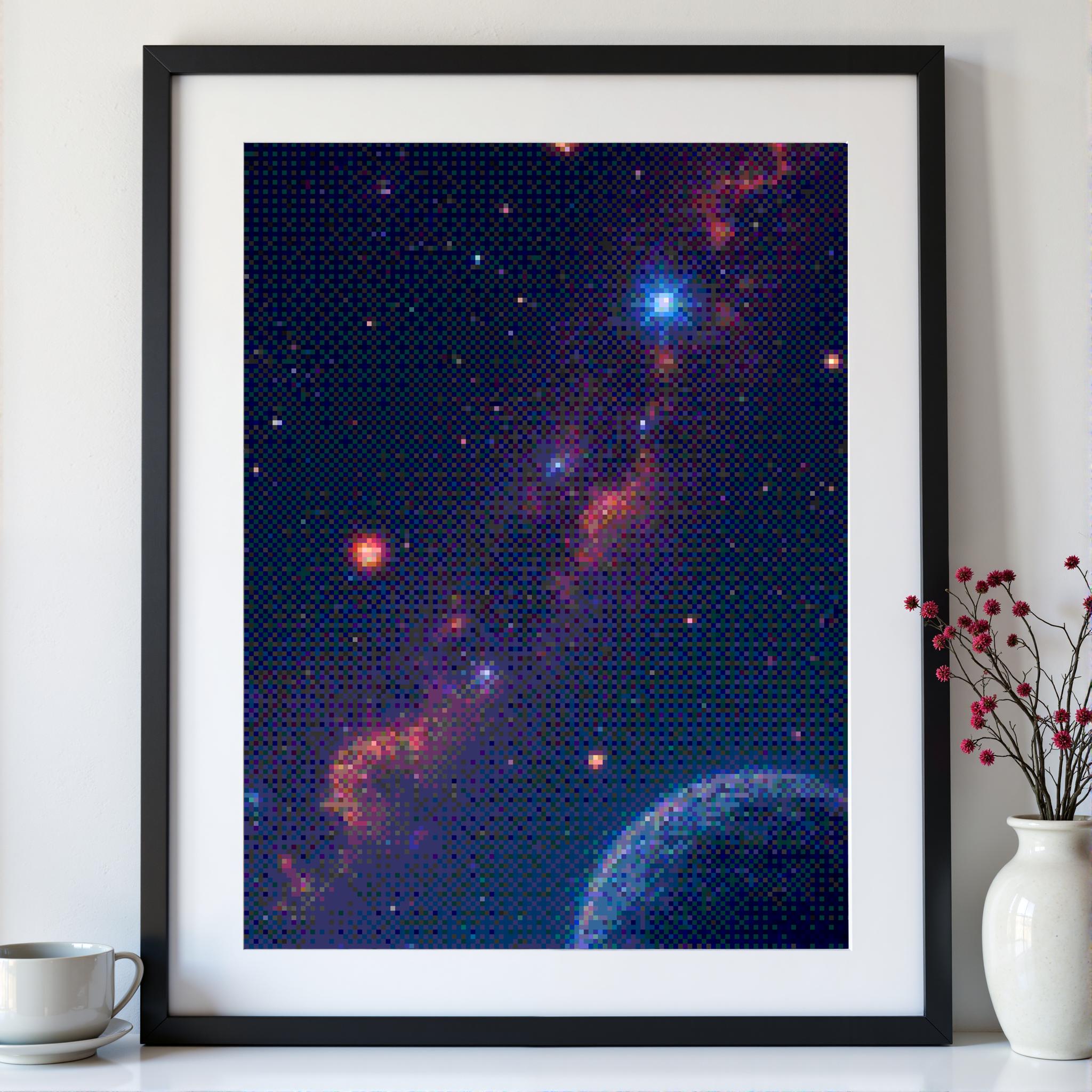 Set of 4 Pixel Art Space Posters, Cosmic Pixel Art Prints, Space Art ...