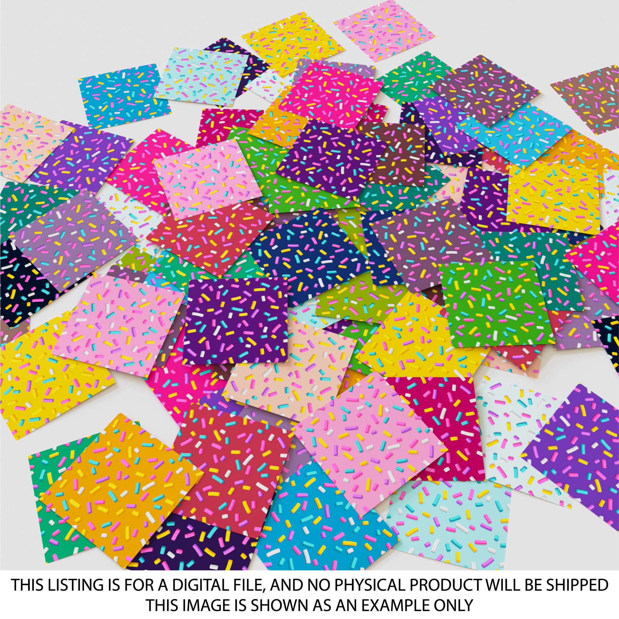 100 Sprinkles Seamless Patterns, Digital Paper, Donut, Cupcake ...