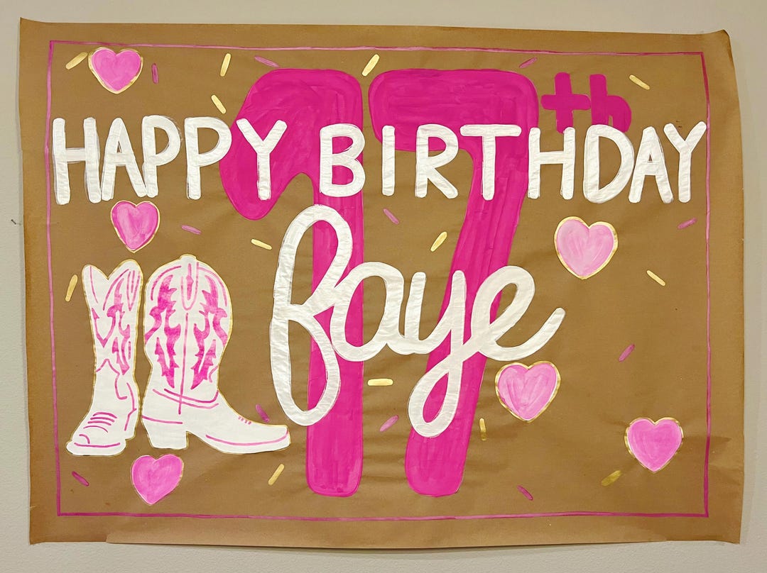 Custom Painted Banner, Party Banner, Sorority Banner, Birthday Banner ...