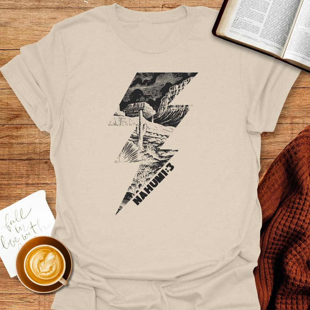 Christian Lightning Bolt T-shirt | Nahum 1:3 Inspirational Design | the ...