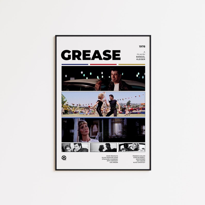 Grease, Movie Poster, Minimalist Poster, Vintage Poster, Retro Poster ...