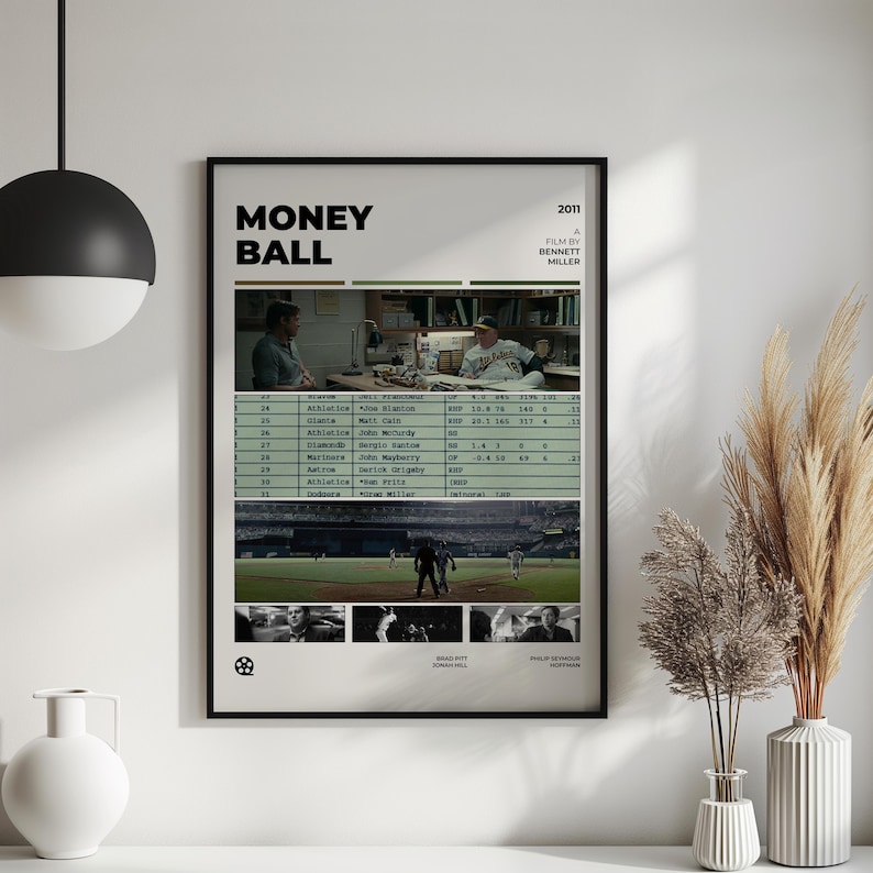 Money Ball, Movie Poster, Minimalist Poster, Vintage Poster, Retro ...