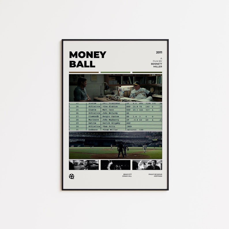 Money Ball, Movie Poster, Minimalist Poster, Vintage Poster, Retro ...
