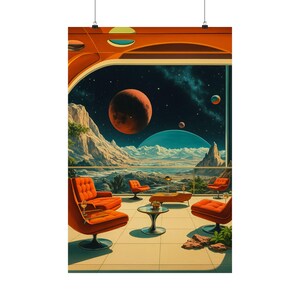 Retro-futuristic Space Terrace Art | Surreal Cosmic View With Galaxy ...