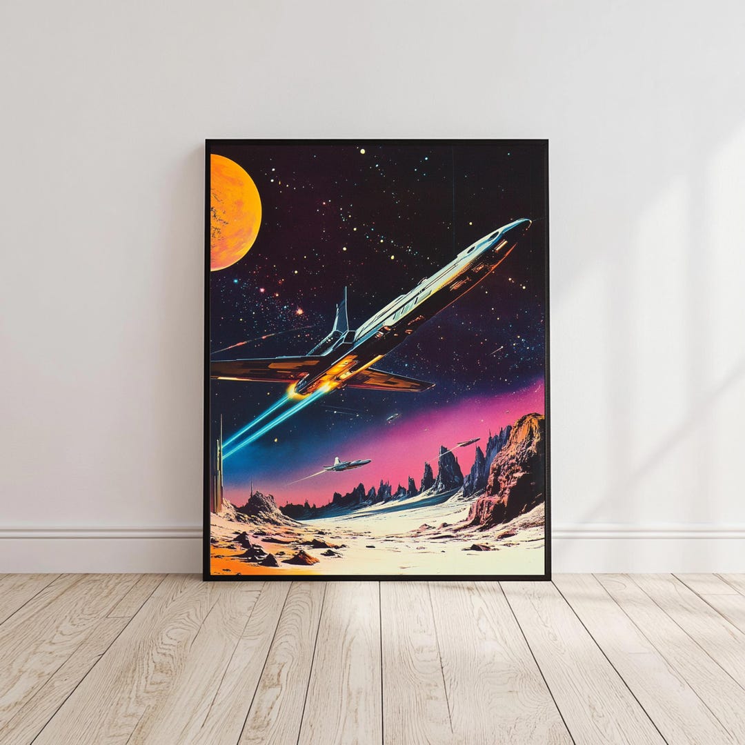 Retro-futuristic Space Poster | Vintage Sci-fi Art Print | 1970s ...