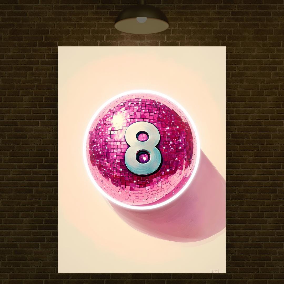 8 Ball Neon Sign, 8 Ball Led Sign, Billiard Wall Art, Custom Neon ...