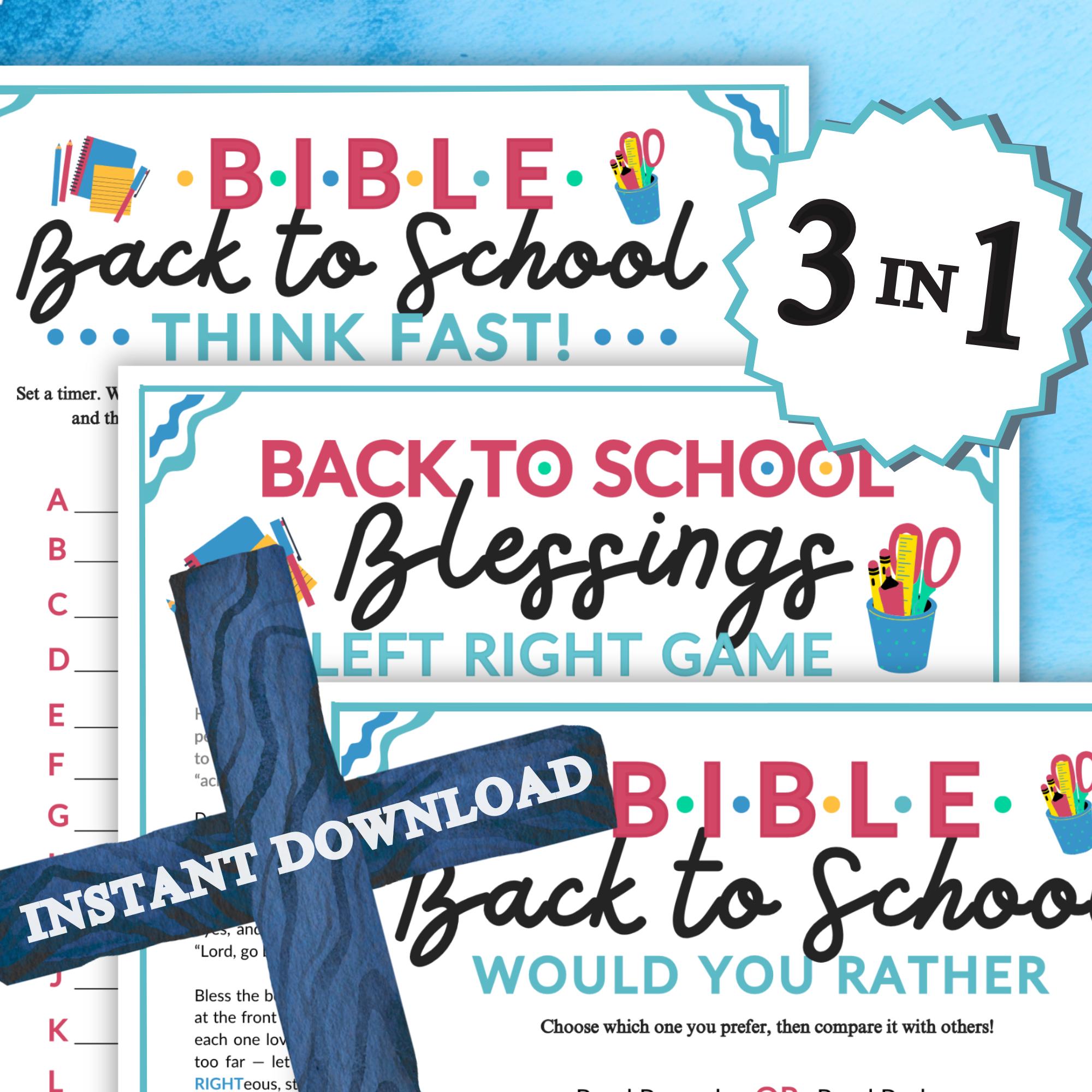 Bible Back to School Group Games BUNDLE | 3 Printables for Church ...