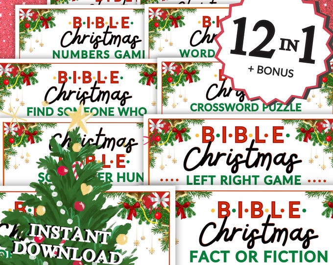 Bible Christmas Games 12 BUNDLE | Printables for Church Kids Adults ...