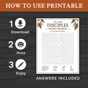 The Twelve Disciples Word Search Game | Jesus' Apostles Printable for ...