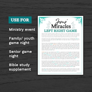 Jesus' Miracles Left Right Game | Printable for Church Kids Teens ...