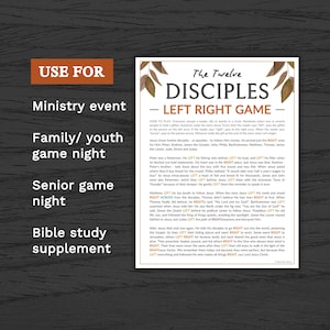 Twelve Disciples Left Right Game | Apostles Printable for Church Youth ...