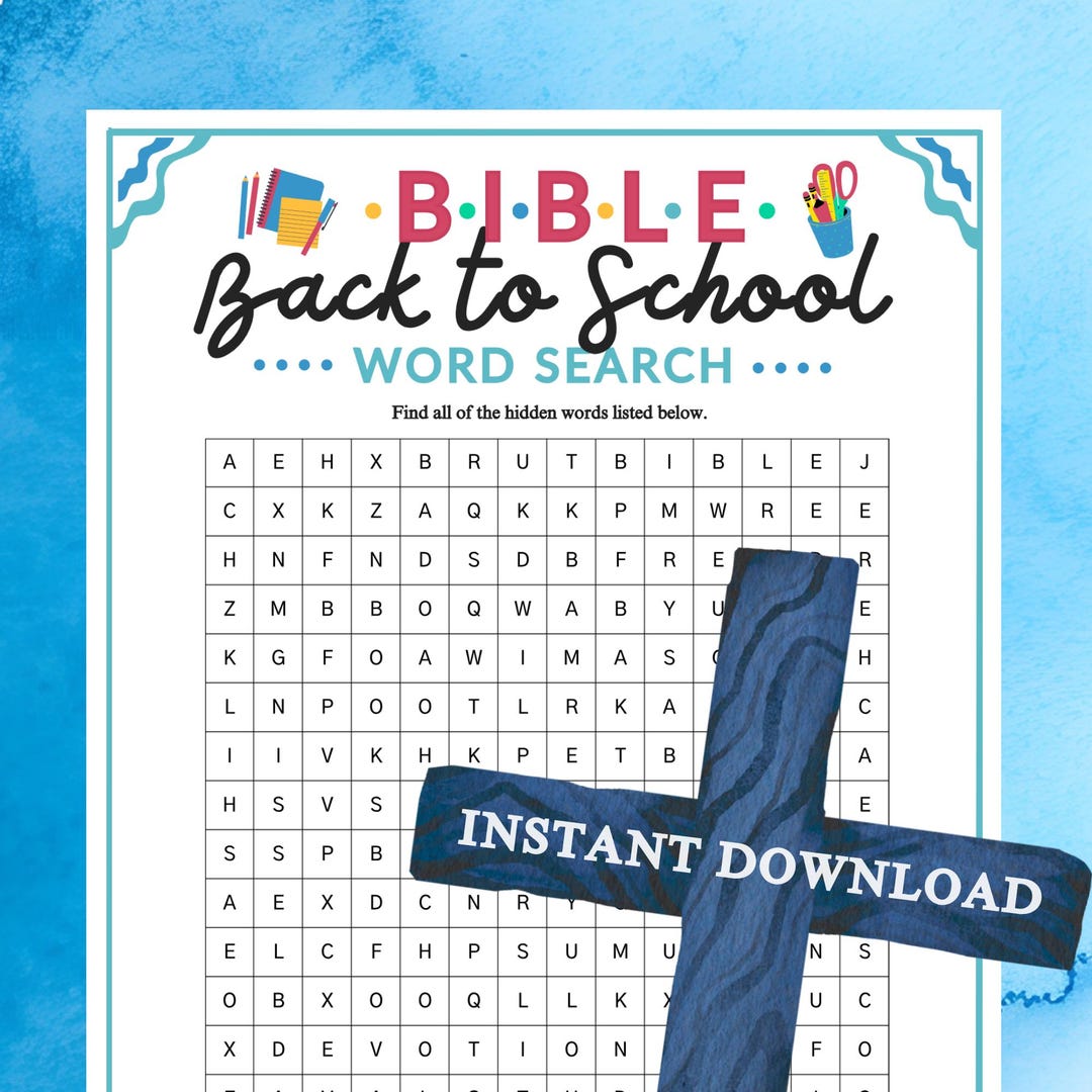 Bible Back to School Word Search Game | Printable for Church, Sunday ...