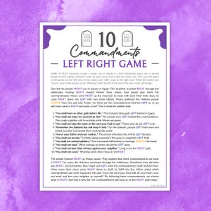 Ten Commandments Left Right Game | Printable for Church Youth Group ...