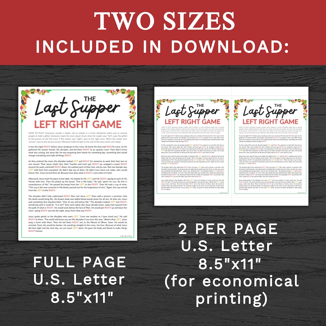 The Last Supper Left Right Game | Jesus Communion Printable for Church ...