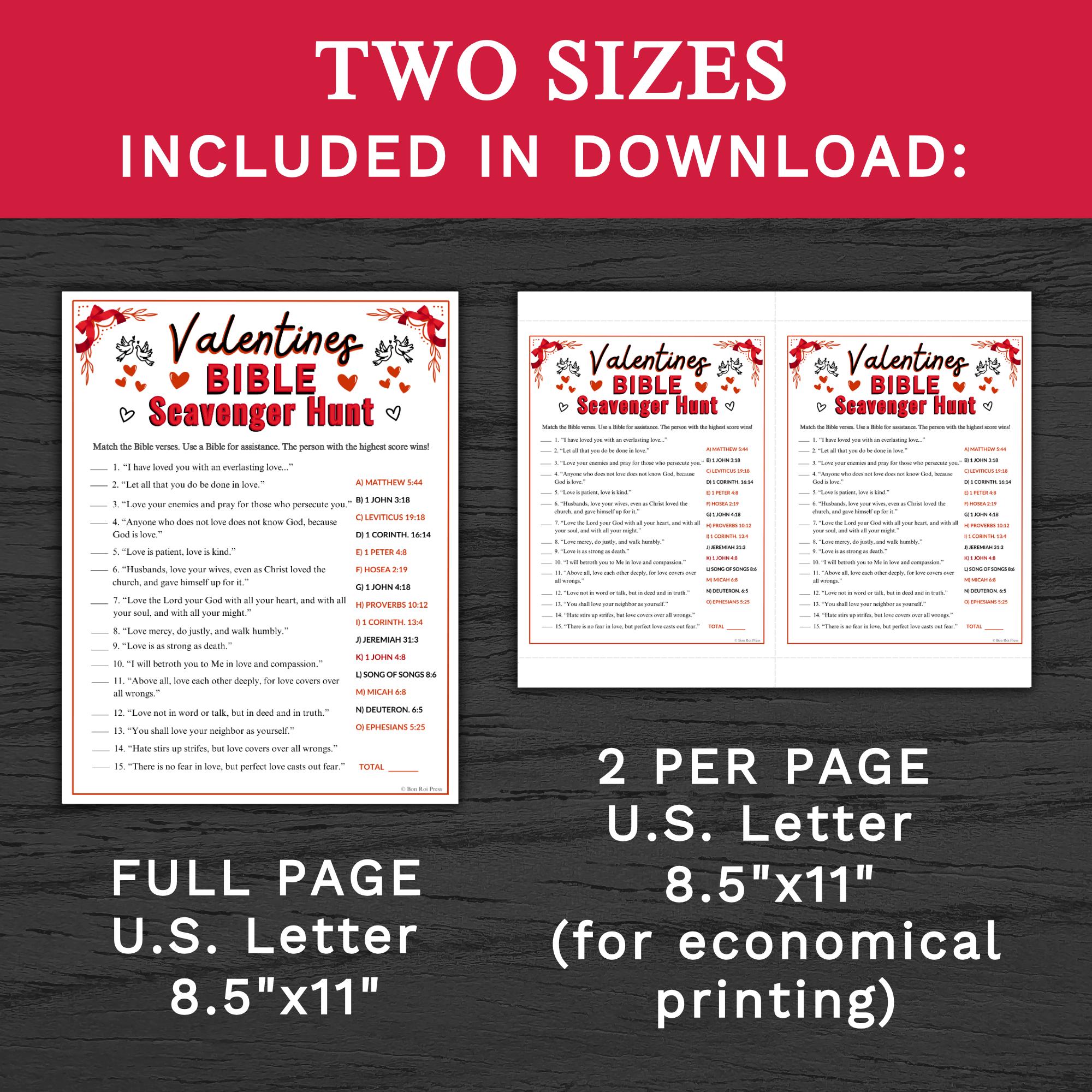 Valentines Bible Scavenger Hunt Game | Valentine's Day Printable for ...
