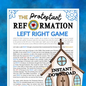 The Protestant Reformation Left Right Game | Printable for Church Kids ...