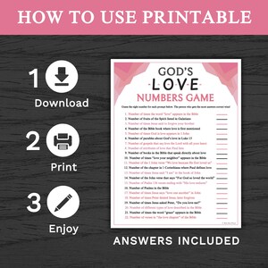 God's Love Numbers Game | Valentine's Day Guess the Numbers Printable ...