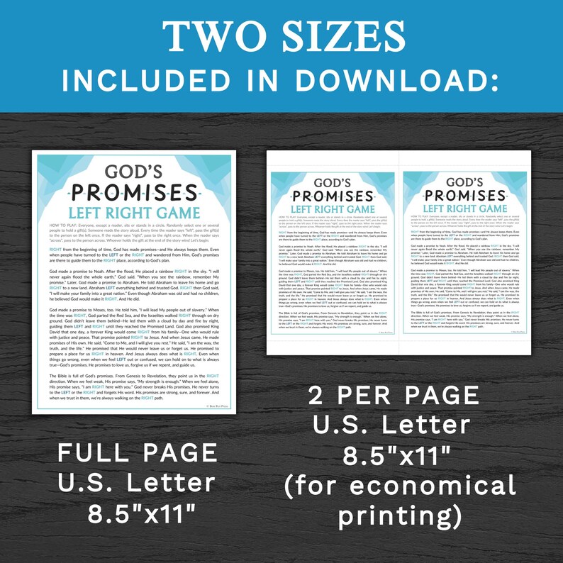 God's Promises Left Right Game | Christian Story Printable for Church ...