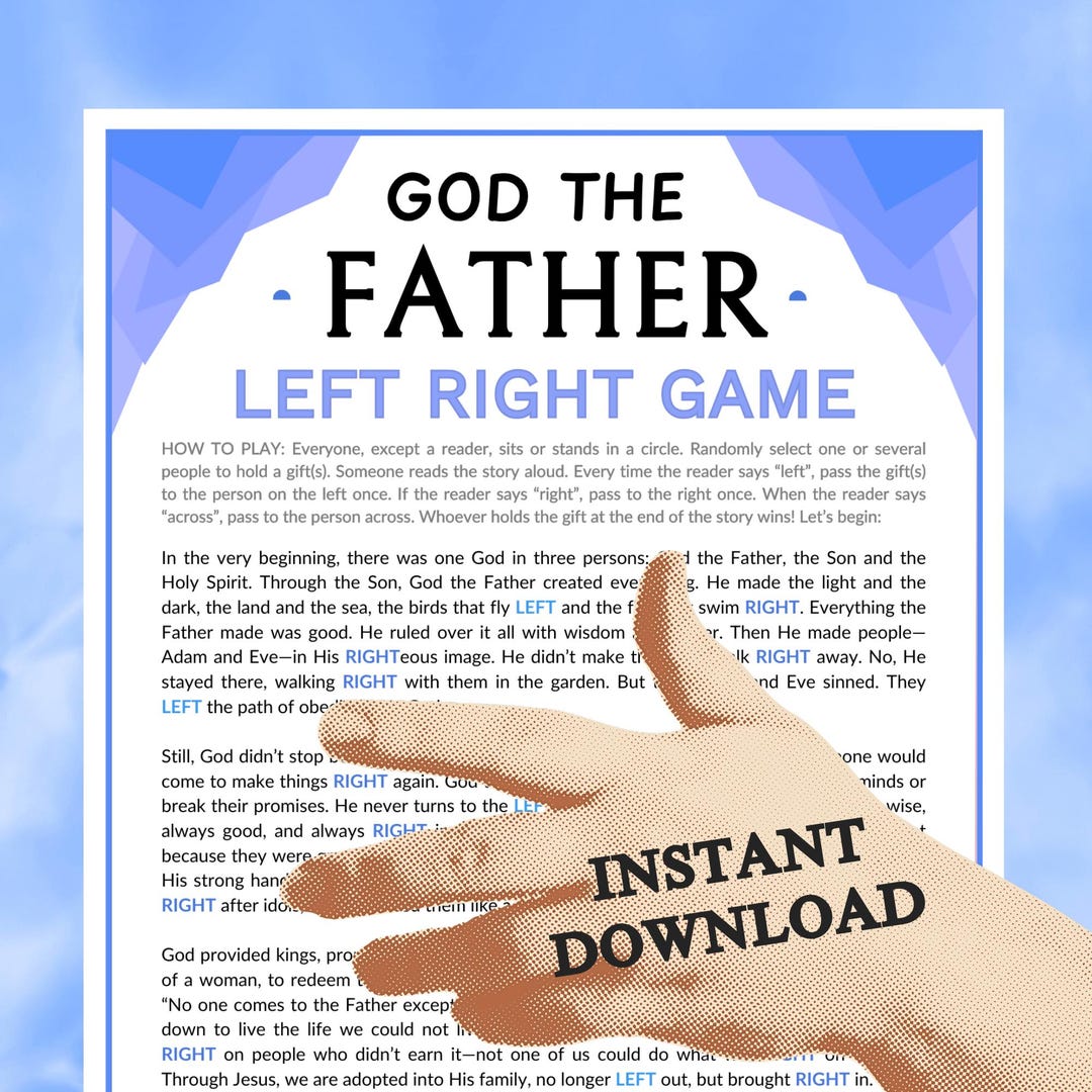 God the Father Left Right Game | Christian Story Printable for Church ...