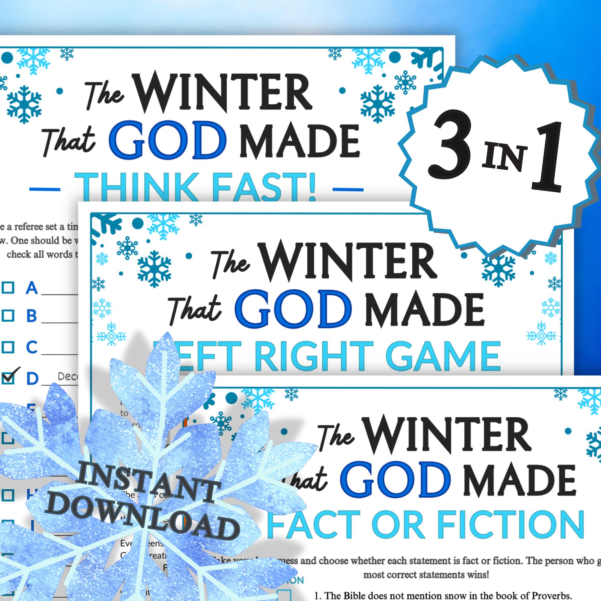 The Winter That God Made Group Games BUNDLE | Printable for Church Kids ...