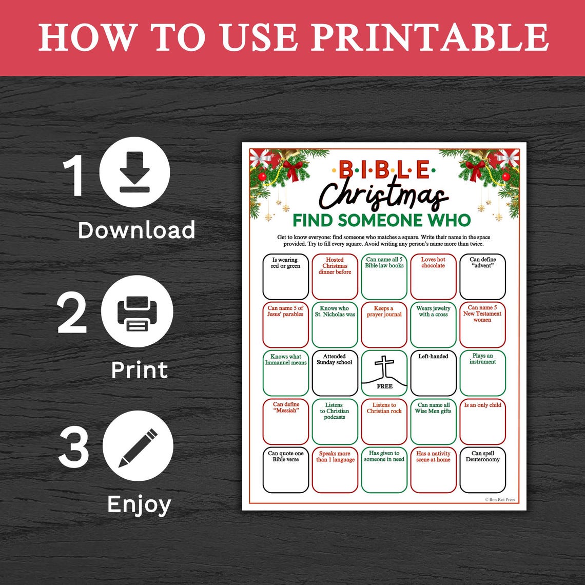 Bible Christmas Find Someone Who Icebreaker Game | Nativity Printable ...
