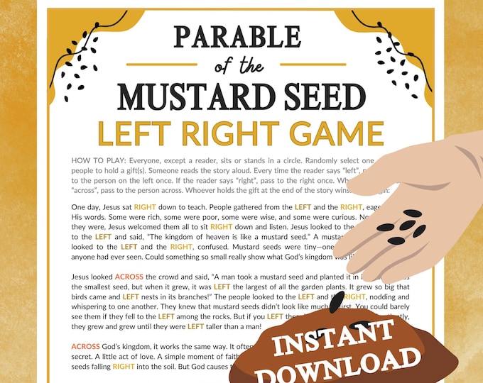 Parable of the Mustard Seed Left Right Game | Jesus Story Printable for ...