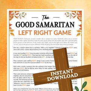 Good Samaritan Left Right Game | Jesus' Parable Printable for Church ...