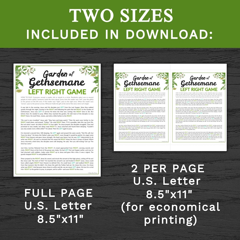 Garden of Gethsemane Left Right Game | Jesus' Agony Story Printable for ...