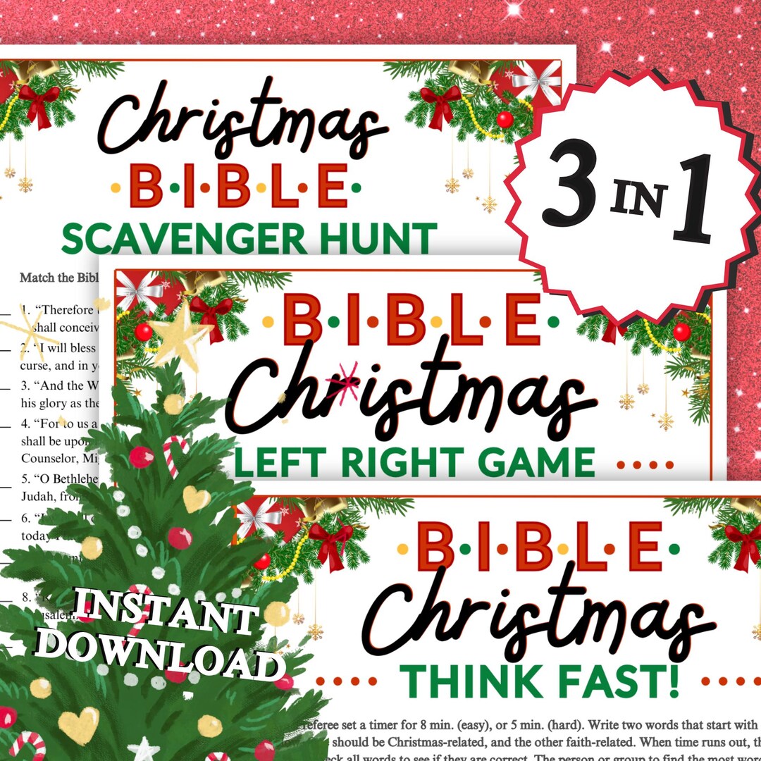 Bible Christmas Group Games BUNDLE | Nativity Printables for Church ...