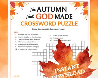 The Autumn That God Made Word Search Game | Fall Printable for Church ...