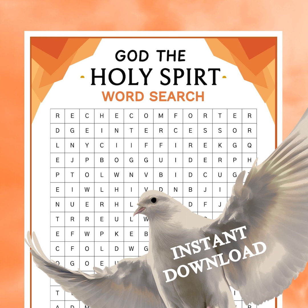 God the Holy Spirit Word Search Game | Holy Ghost Printable for Church ...