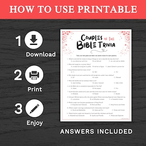 Couples of the Bible Trivia Game | Printable for Church Youth Group ...