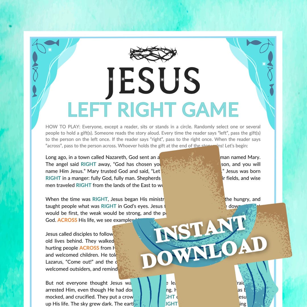 Jesus Left Right Game | Printable for Church, Kids Teens Adults, Sunday ...